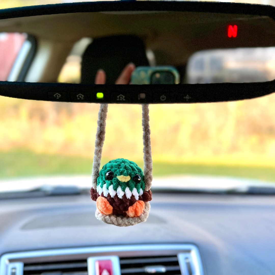 Birds on a Swing Car Pets, Car Decor, Mirror Charm, Rear View Mirror ...