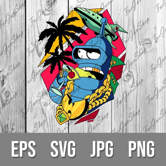 Futurama Bender Vector Digital File SVG Eps Png Jpg - Etsy México