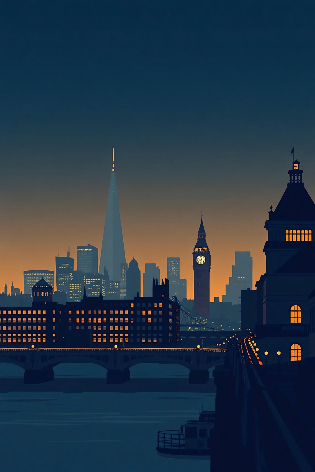 Cityscape Stylised London Art Print: Signed Limited Edition - Etsy
