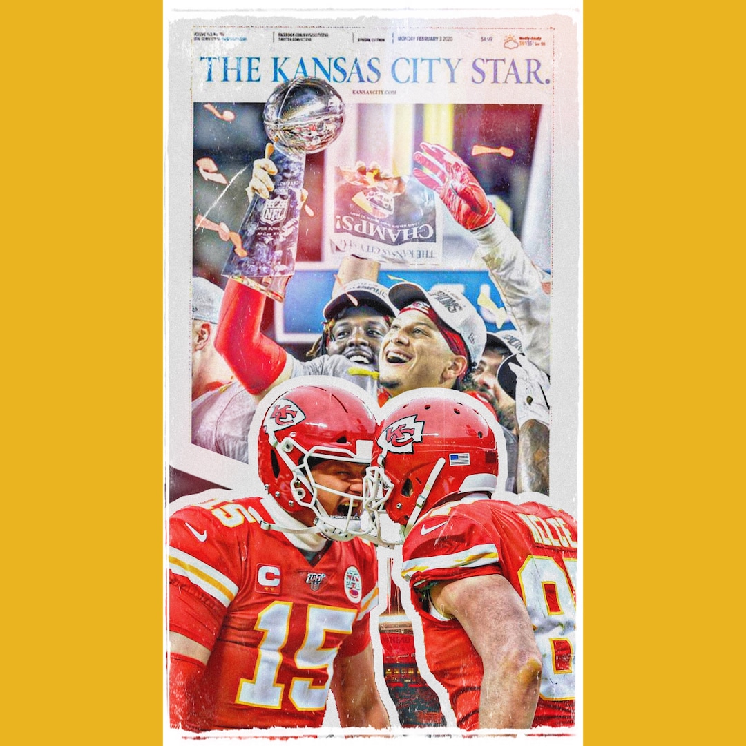 Kansas City Chiefs Super Bowl Newspaper Digital HD iPhone Wallpaper - Etsy