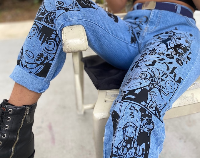 Custom Anime and Manga Jeans - Etsy