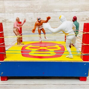 Mexican Lucha Libre Toy Wrestler Fighting Ring With 4 Luchadores Ring ...