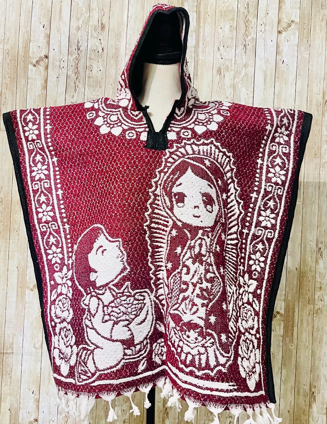 Virgin Mary Mexican Poncho Kids Size Poncho Gavan De La Virgencita ...