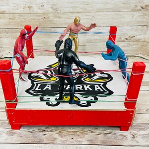 Mexican Lucha Libre Toy Wrestler Fighting Ring With 4 Luchadores Ring ...
