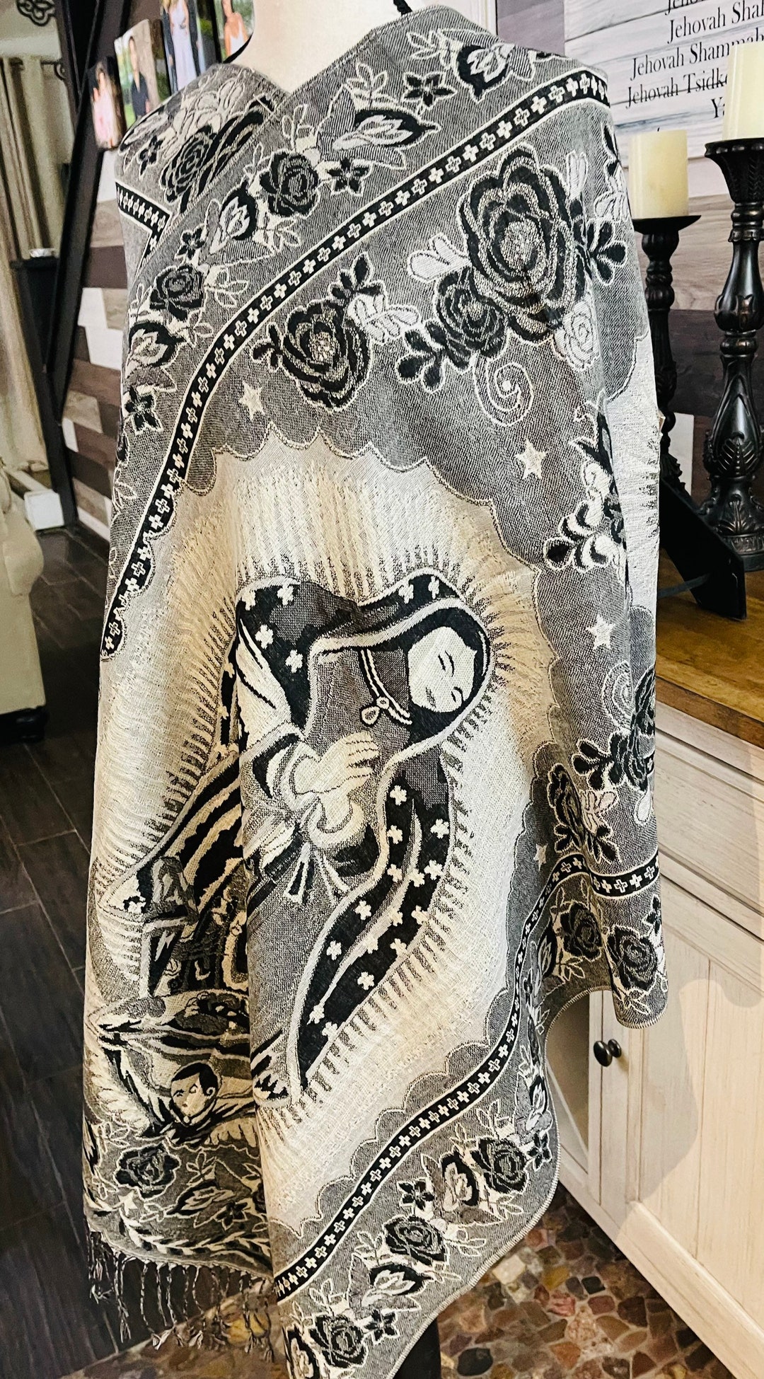 Virgin Mary Mexican Shawls Rebosos Wraps Rebosos De La Virgen Maria - Etsy