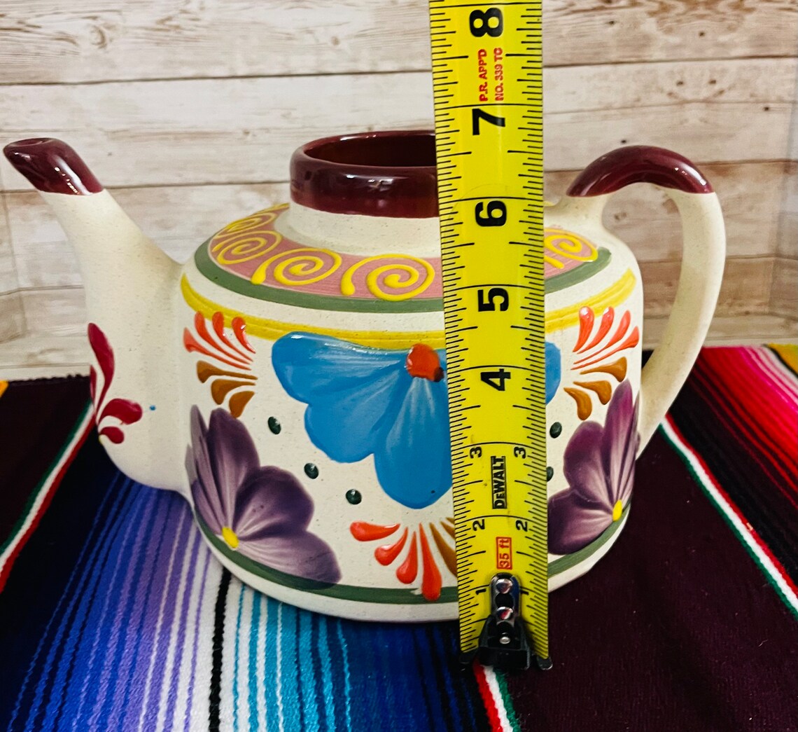 Terra Cotta Mexican Art Pottery Coffeetea Pot Jarra Lechera - Etsy
