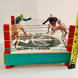 Mexican Lucha Libre Toy Wrestler Fighting Ring With 4 Luchadores Ring ...