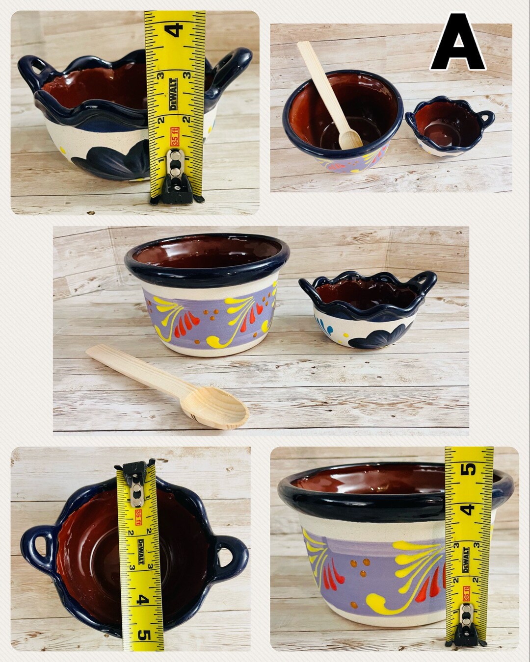 Terra Cota Mexican Clay Salsa Bowls Platos Salseros De Barro - Etsy