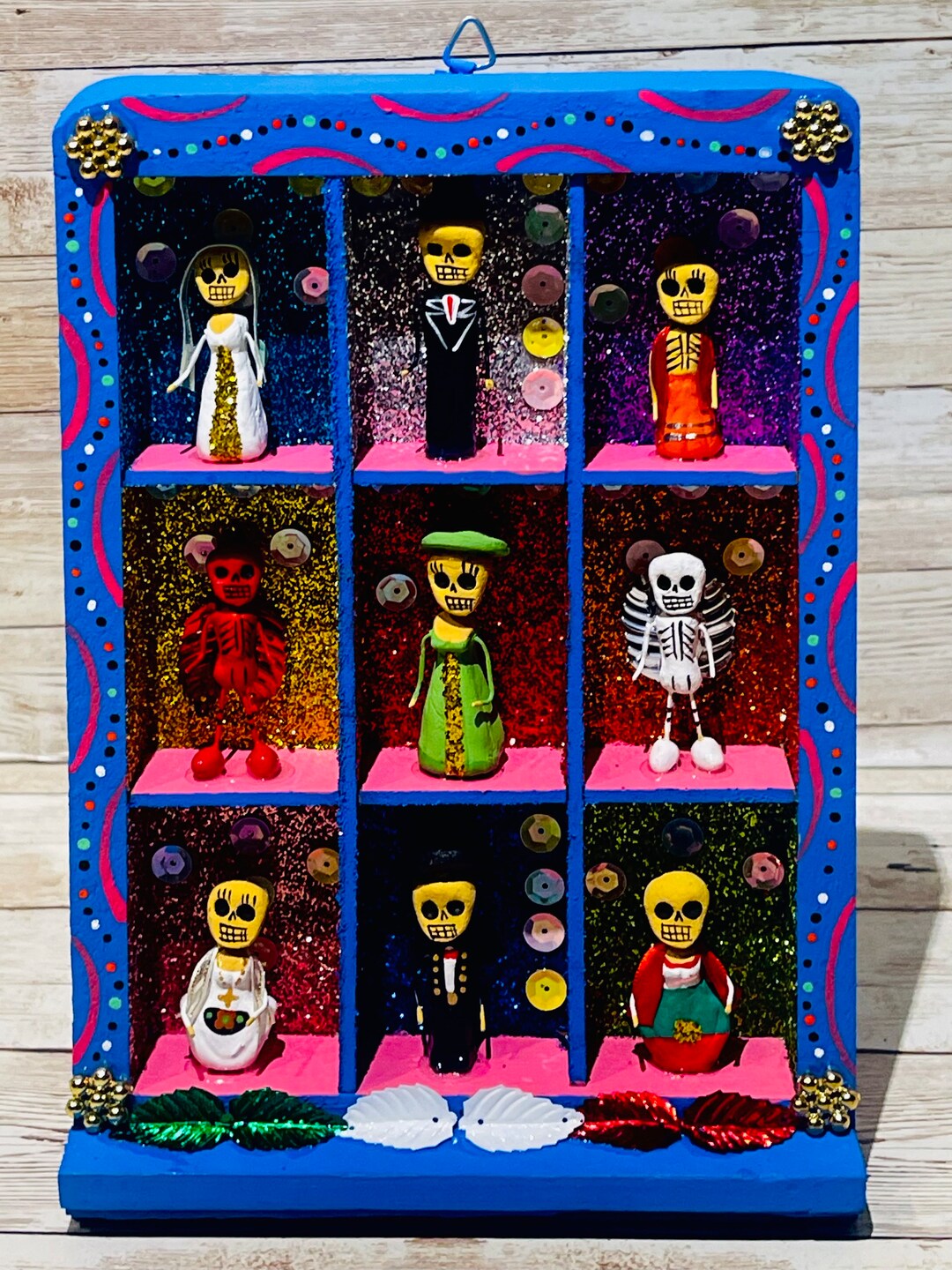 Nicho Mexicano De Catrinas Mexican Sugar Skulls Shadow Box - Etsy