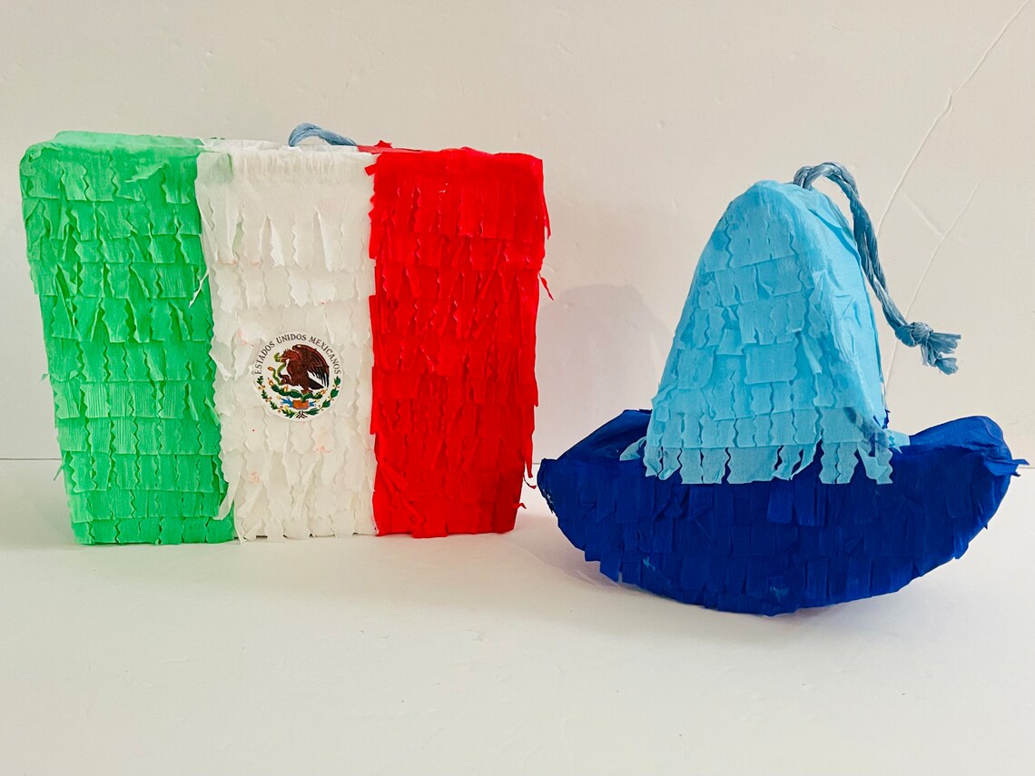 2 Piñatas Mexican Flag Sombrero 2 Piñatas Bandera Mexicana Y - Etsy