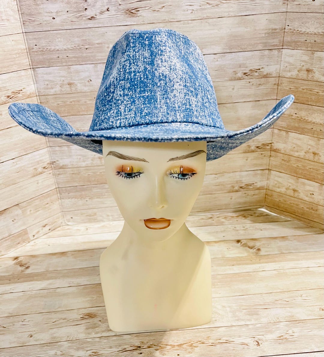 Denim Blue Jean Cowboy Hat One Size Sombrero De Mezclilla Vaquero - Etsy