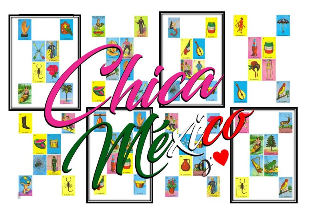 Mexican Loteria Game 40 Mini Cards Printable PDF Pozito Y 4 Esquinas - Etsy