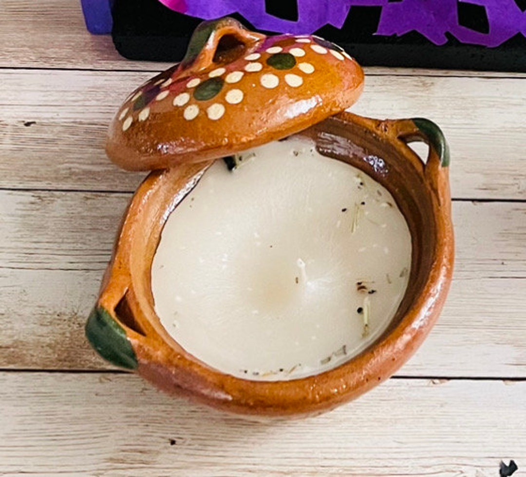 Mexican Terra Cota Marigold Scent Casserole Candle Vela Mexicana En ...