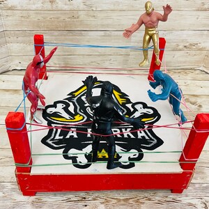 Mexican Lucha Libre Toy Wrestler Fighting Ring With 4 Luchadores Ring ...