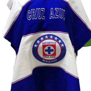 Poncho De Cruz Azul Futbol Mexicano Mexican Poncho Sarape Soccer Hoodie ...