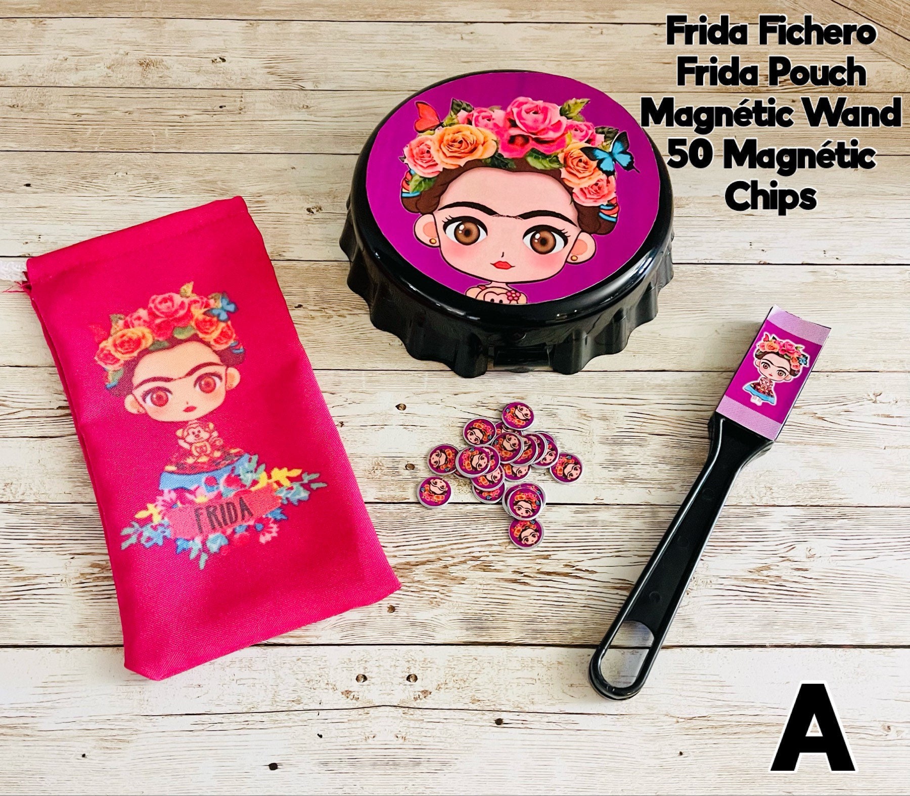 Frida Kahlo Loteria Container With Magnetic Wand and Magnetic - Etsy
