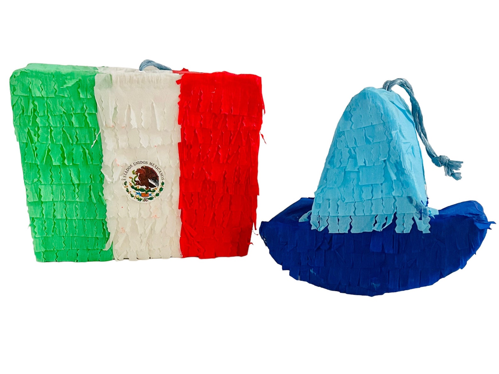 2 Piñatas Mexican Flag Sombrero 2 Piñatas Bandera Mexicana Y - Etsy