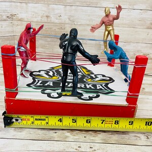 Mexican Lucha Libre Toy Wrestler Fighting Ring With 4 Luchadores Ring ...