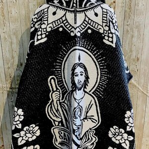 Mexican Poncho of Virgin Mary and St. Jude Sarape Poncho De La Virgen ...