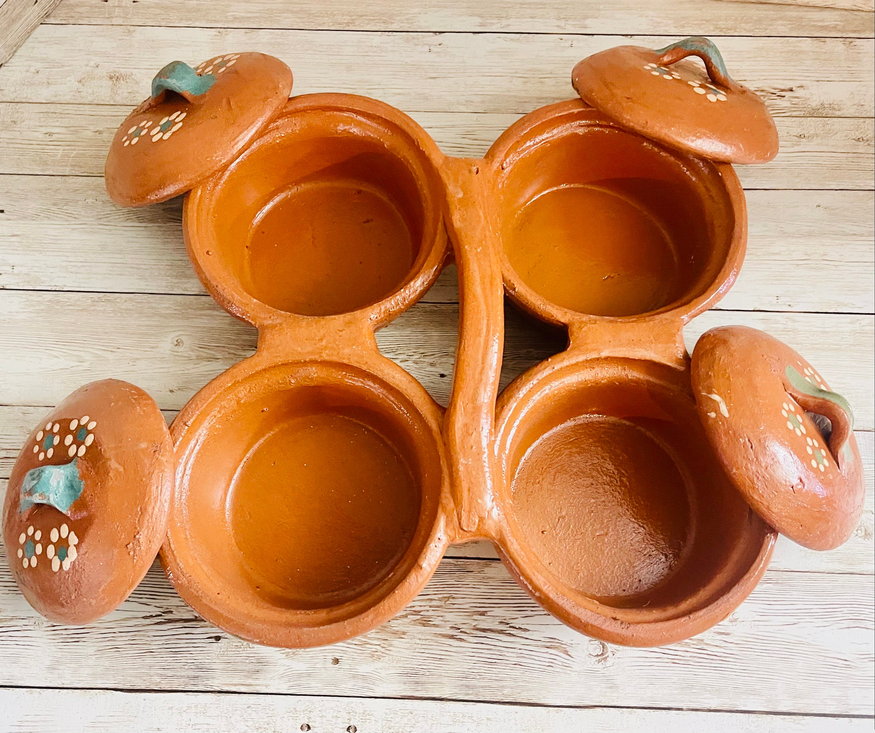Terracotta Salsa Holder 2 3 & 4 Trays With Lid Salsero De - Etsy
