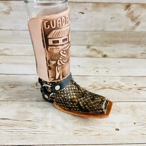 Mexican Leather Boot Shot Glasses Guadalajara Vasos Tequilero De Bota ...
