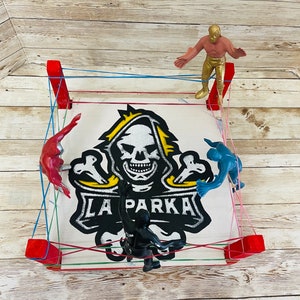 Mexican Lucha Libre Toy Wrestler Fighting Ring With 4 Luchadores Ring ...