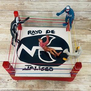 Mexican Lucha Libre Toy Wrestler Fighting Ring With 4 Luchadores Ring ...