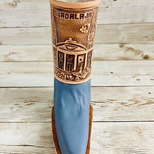 Mexican Leather Boot Shot Glasses Guadalajara Vasos Tequilero De Bota ...