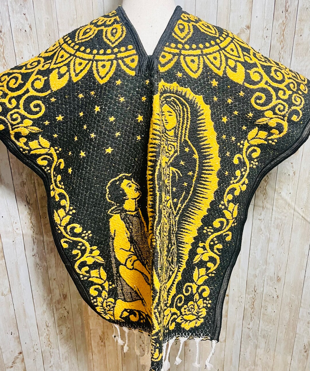 Virgin Mary Mexican Poncho Kids Size Poncho Gavan De La Virgen - Etsy