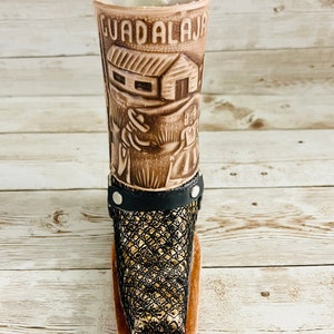 Mexican Leather Boot Shot Glasses Guadalajara Vasos Tequilero De Bota ...