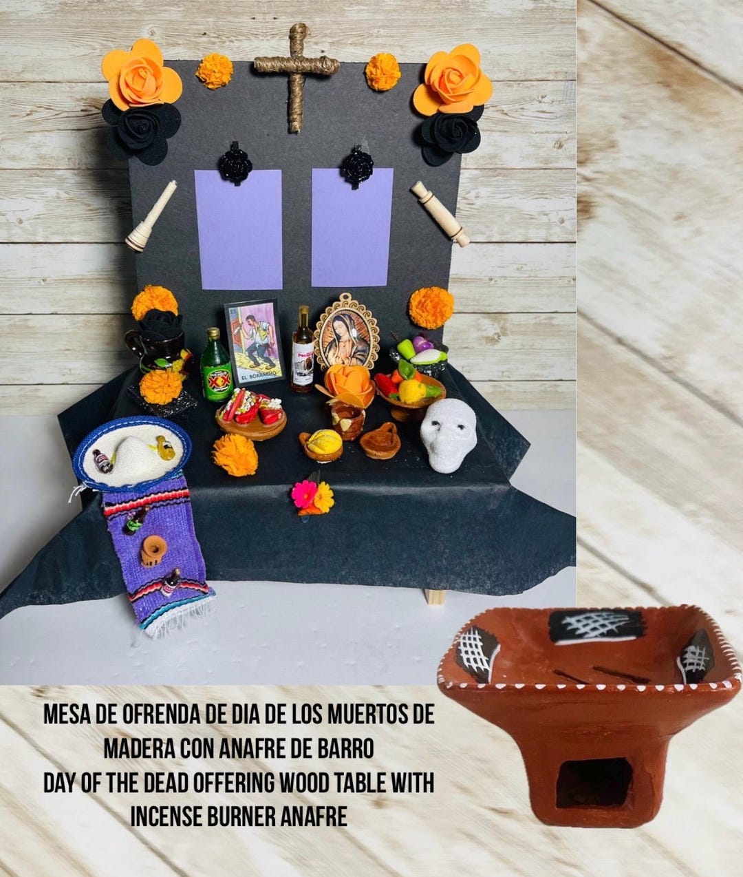 Mesa De Ofrenda Para Dia De Los Muertos De Madera Con 1 Anafre Day of ...