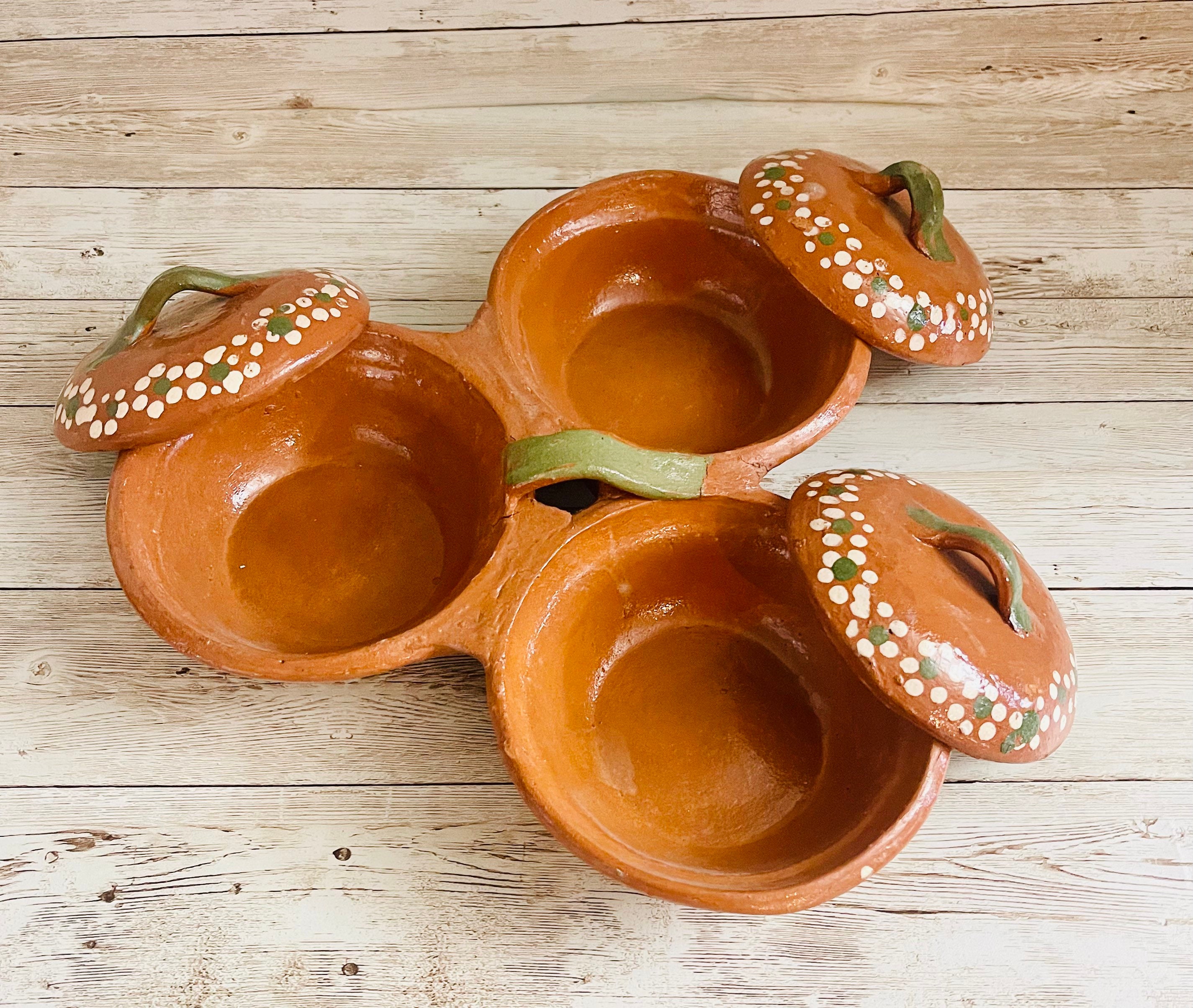 Terracotta Salsa Holder 2 3 & 4 Trays With Lid Salsero De - Etsy