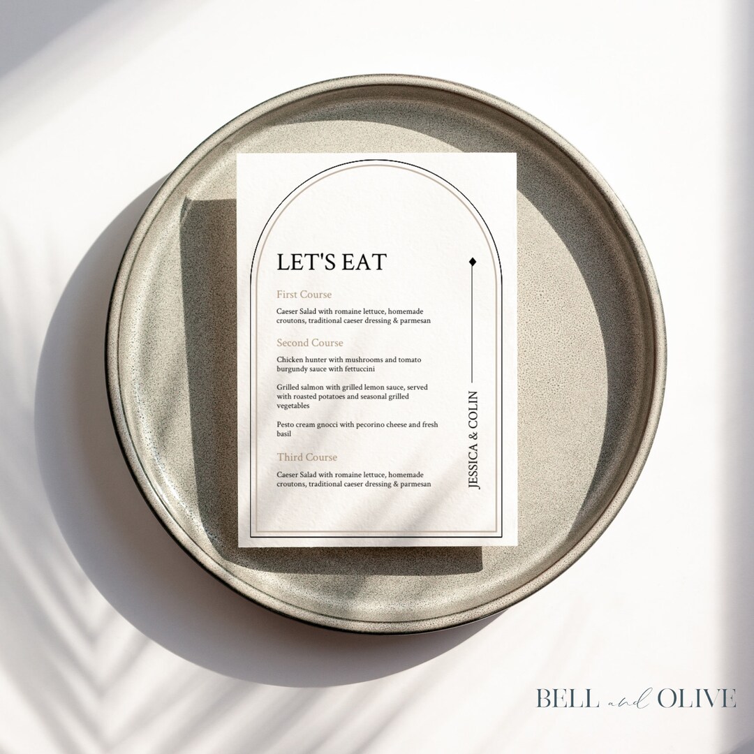 Arched Menu Template | Completely Customizable and Editable Template - Etsy