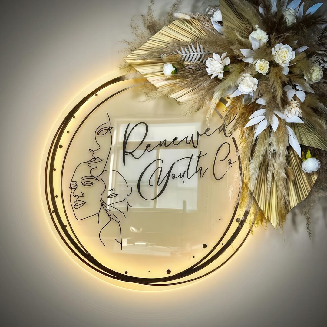 Custom Acrylic Round Beauty Logo Sign,company Sign,beauty Logo Sign ...