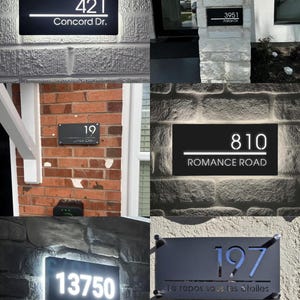 Contemporary Square House Number Sign,house Name Sign,illuminated ...