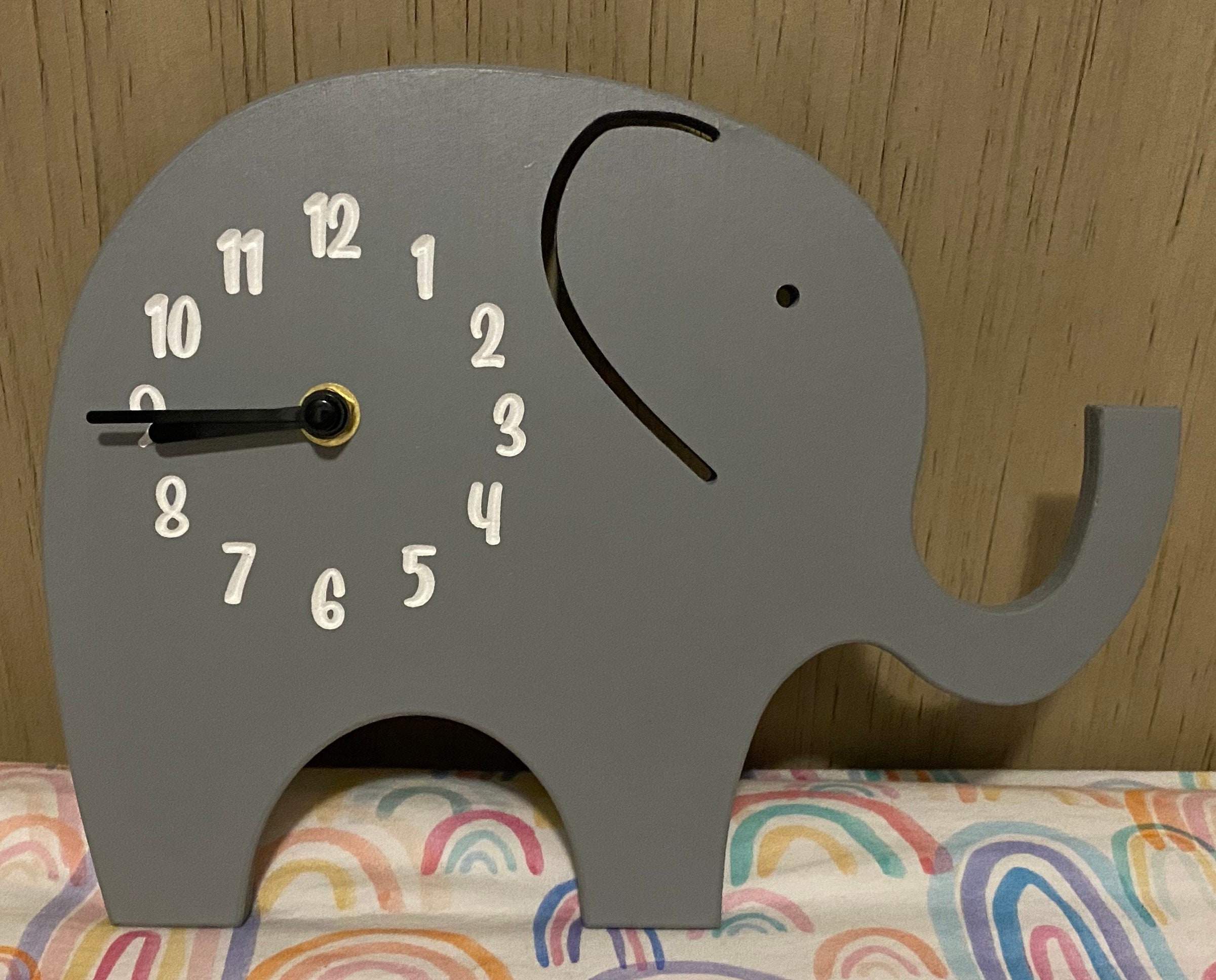 Wooden Elephant Clock Nursery Clock Safari Theme Nursery - Etsy