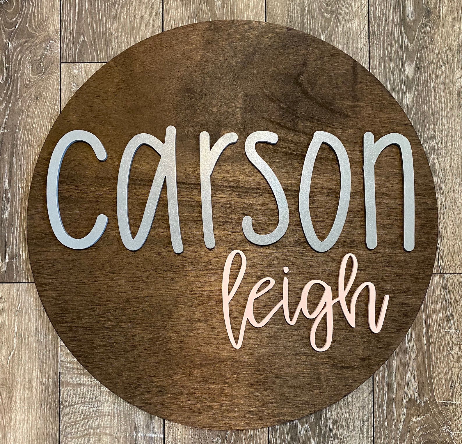 Round Nursery Name Sign Custom Baby Name Sign Baby Shower - Etsy