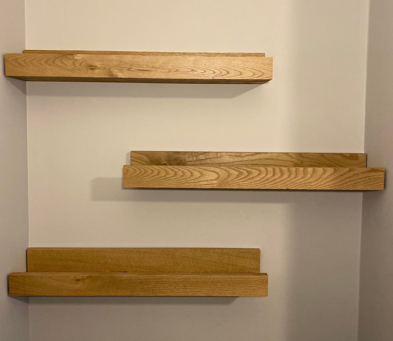 Wooden Floating Ledge Shelf Solid Hardwood Shelf Book Shelf Home Decor ...