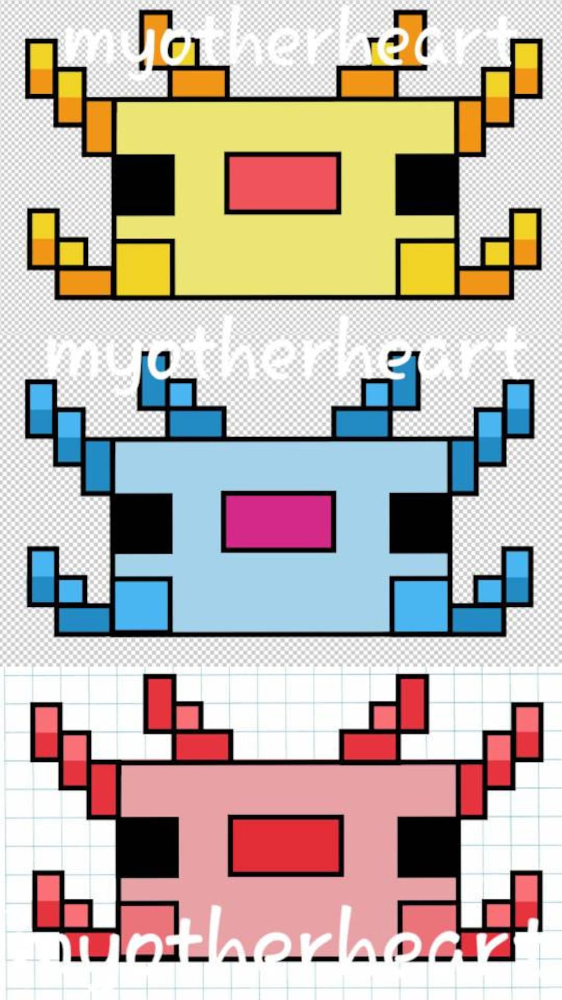 Minecraft Axolotl Leuke Minecraft Sticker Pixel Art Axolotl | Etsy ...