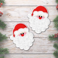 Crochet Santa Claus Applique – Handmade Christmas Ornament, Crochet ...