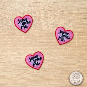 Jesus Loves Me Heart Iron on Patch (5-pack) - Religious Iron on ...