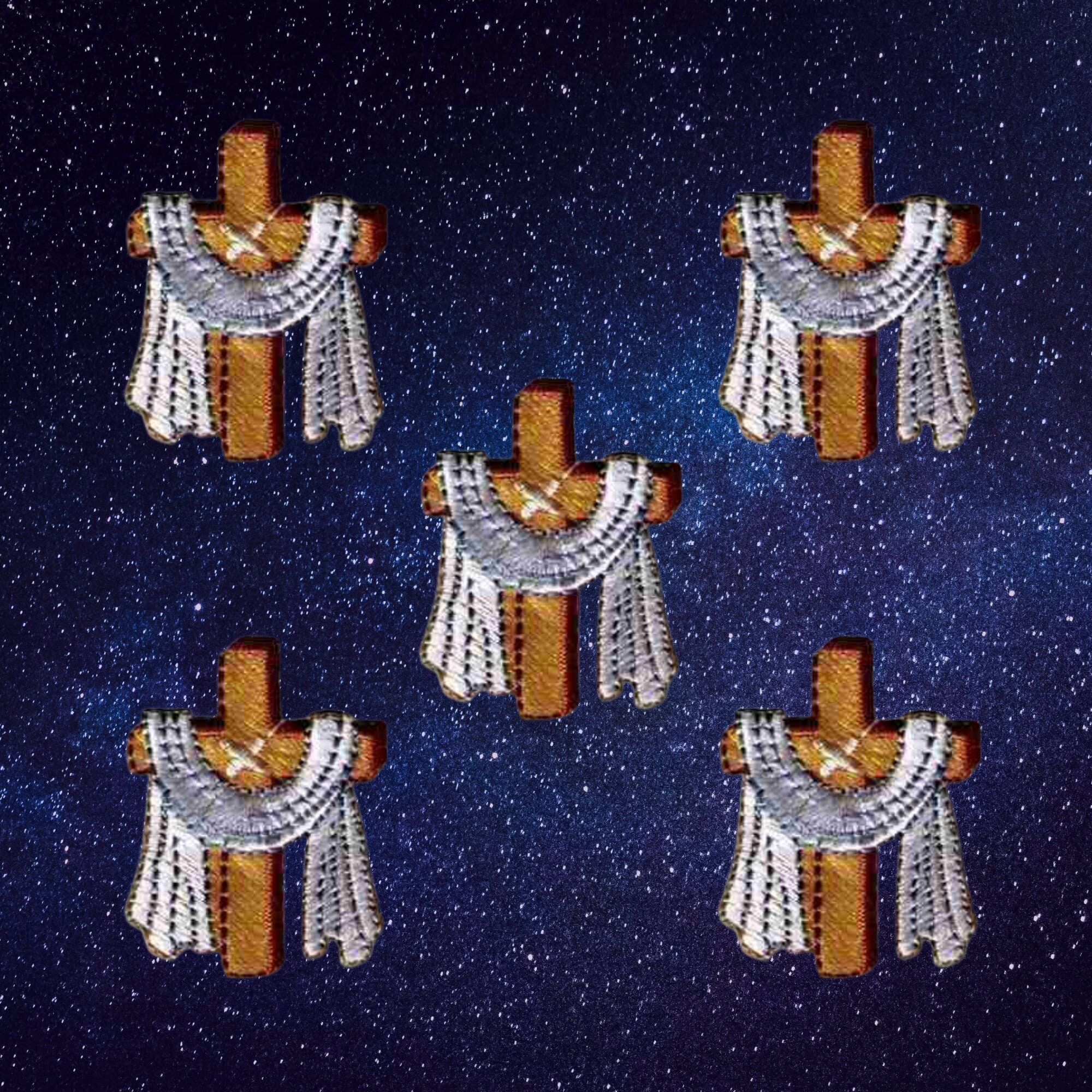 Cross With Robe Patches 5-pack Religious Embroidered Iron on - Etsy