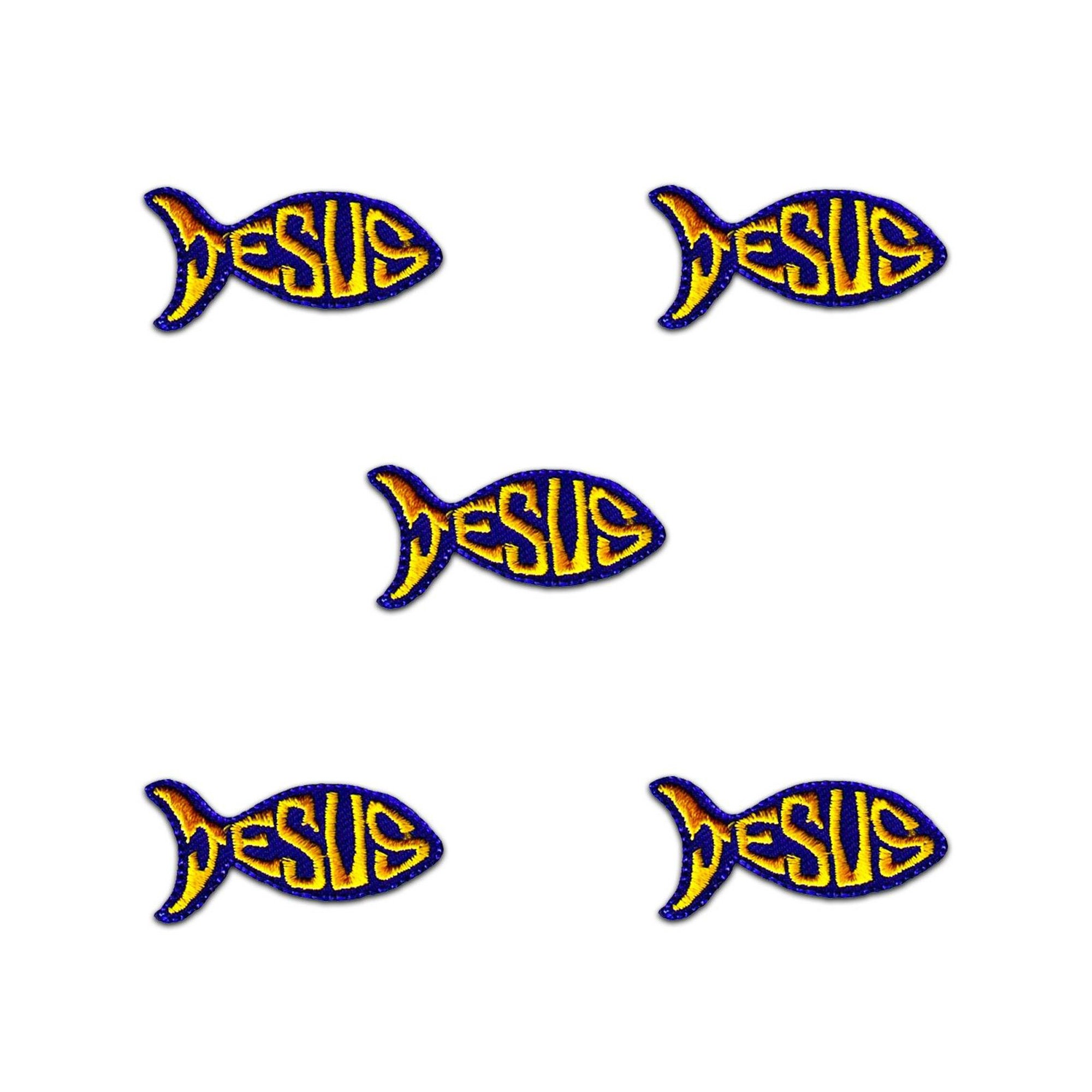 Jesus Fish Patches 5-pack Religious Iron on Patch Appliques - Etsy