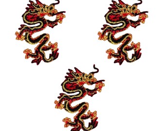 Custom Colorful Asian Dragon Embroidery Iron On/sew Patch - Etsy