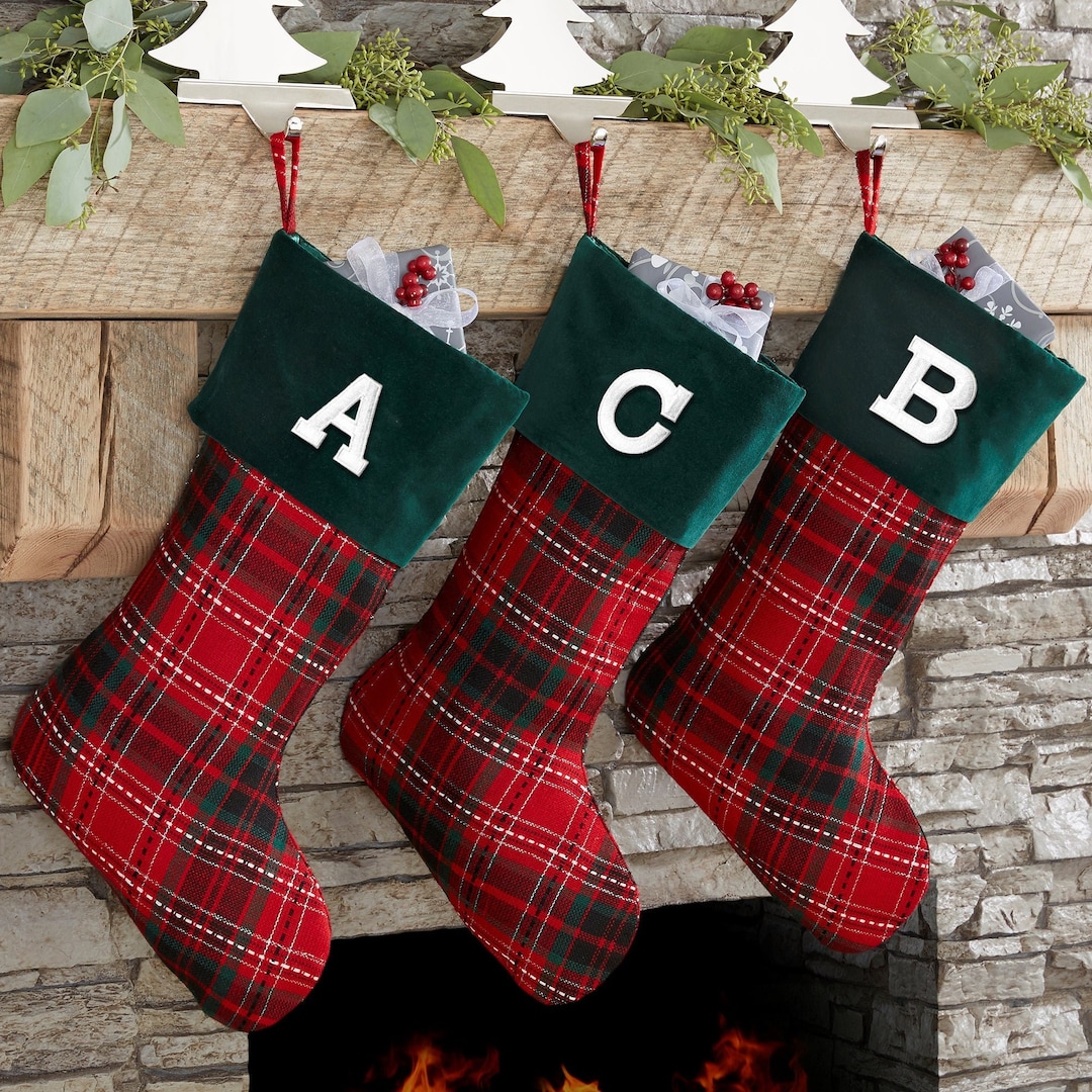 Stocking Letter Initials - Embroidered Capital Letters Iron on Patches ...