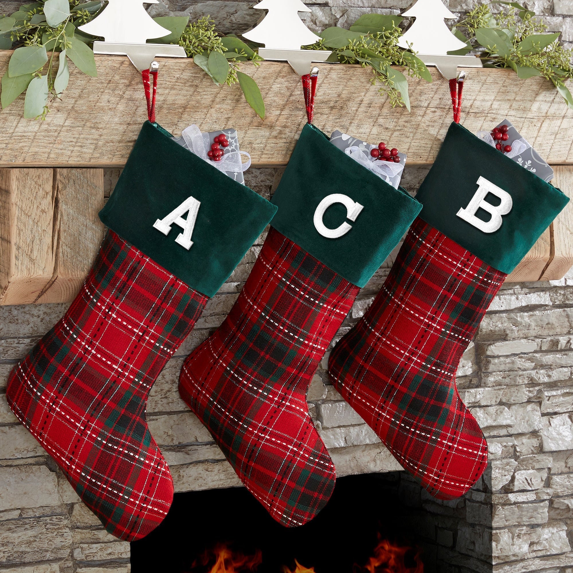 Stocking Letter Initials - Embroidered Capital Letters Iron on Patches ...