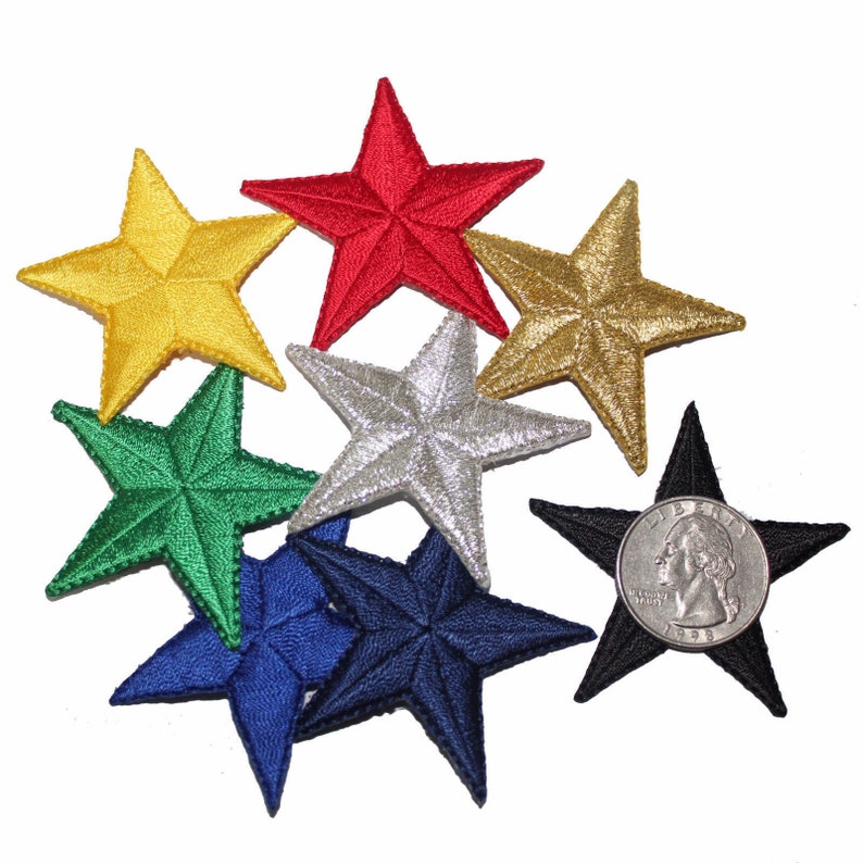 2 Inches Star Patches 5 Pack Star Embroidered Iron on Patch - Etsy