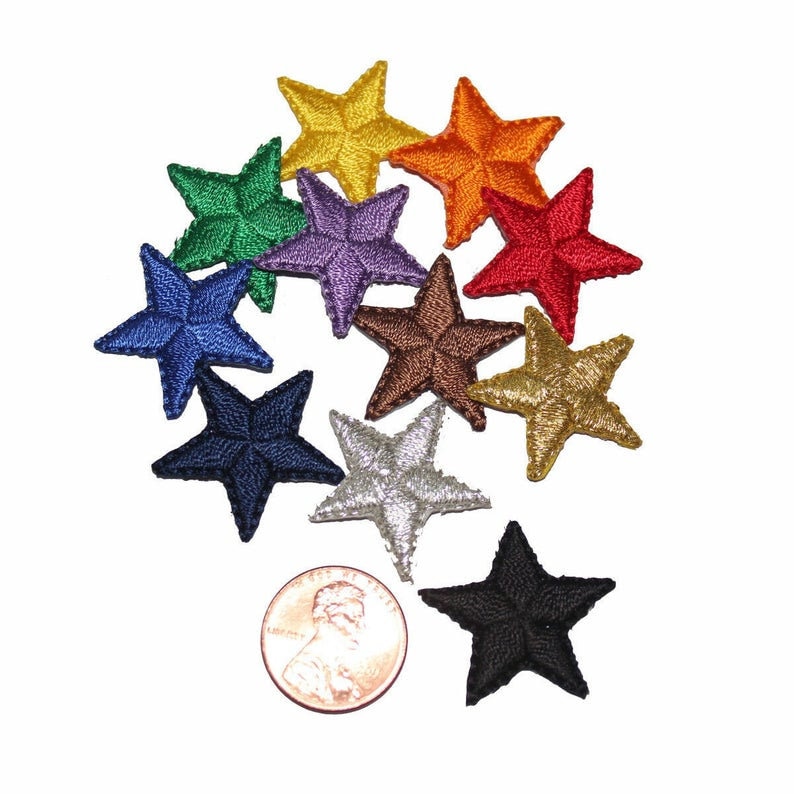 One Inch Star Patches 10 Pack Star Embroidered Patch Iron on - Etsy