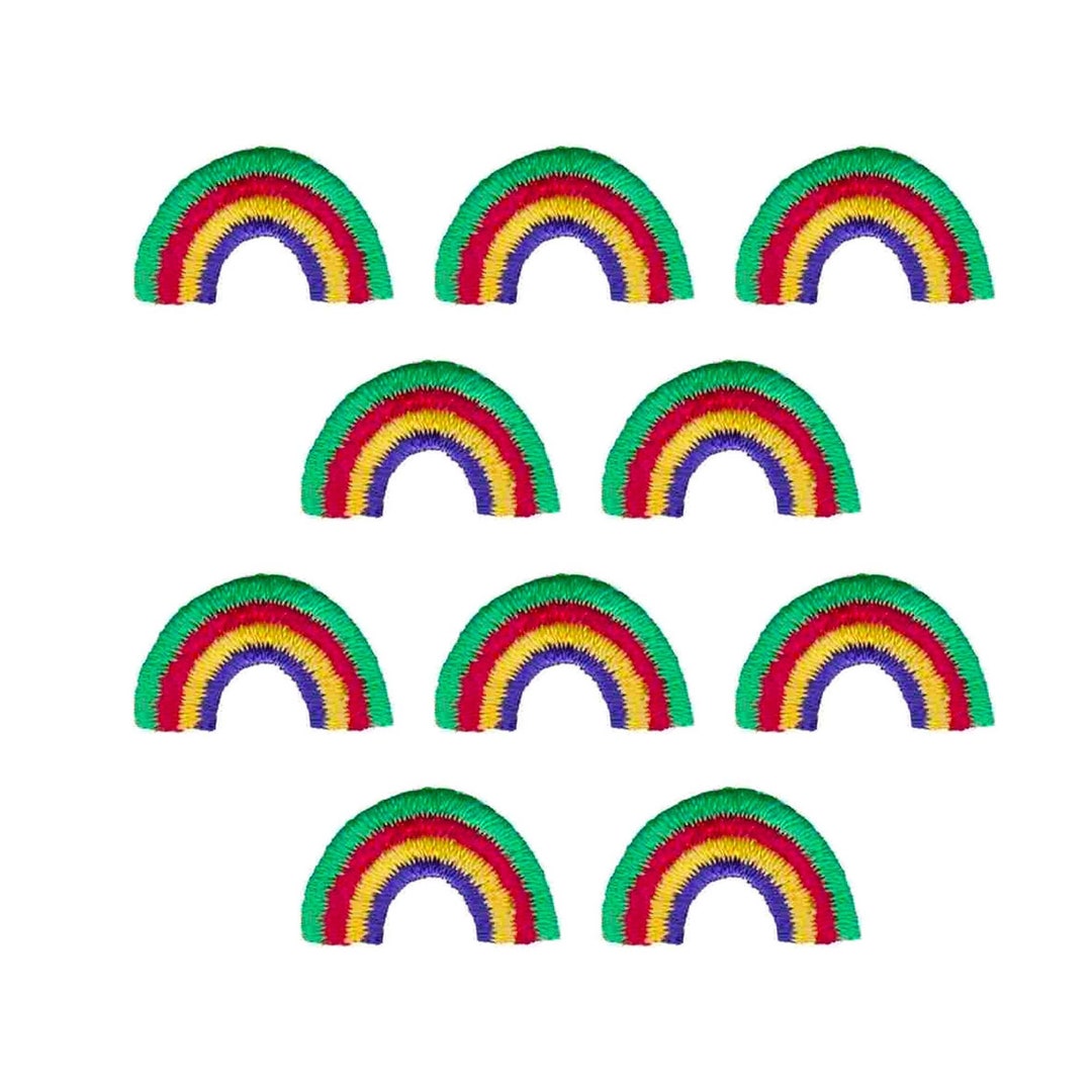 Rainbow Patches (10-pack) Rainbow Embroidered Iron on Patch Appliques ...