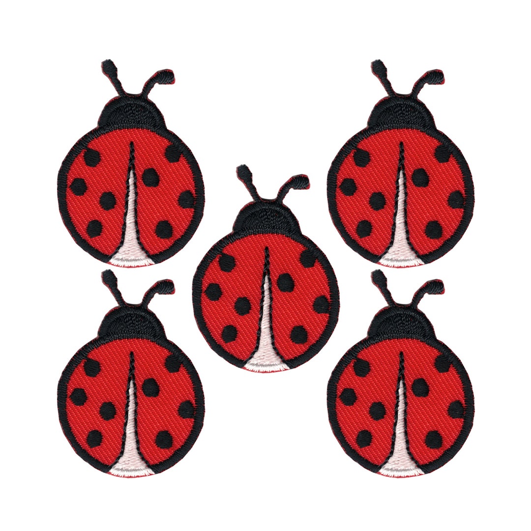 Small Ladybug Patches (5-pack) Insect Embroidered Iron on Patch ...